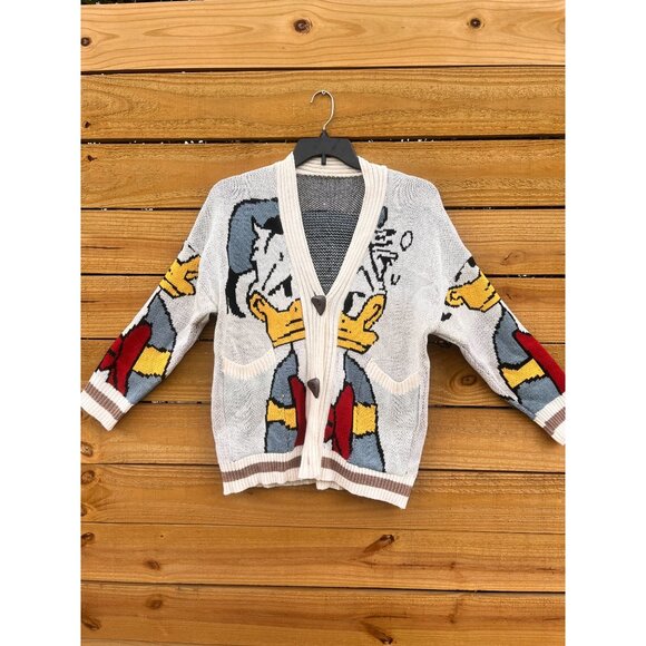 Disney | Sweaters | Disney Knitted Cardigan Donald Duck Size Medium ...